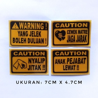 Jual Stiker Cutting Tulisan Warning/Caution Cutting Sticker Untuk Sticker Motor Mobil | Shopee ...