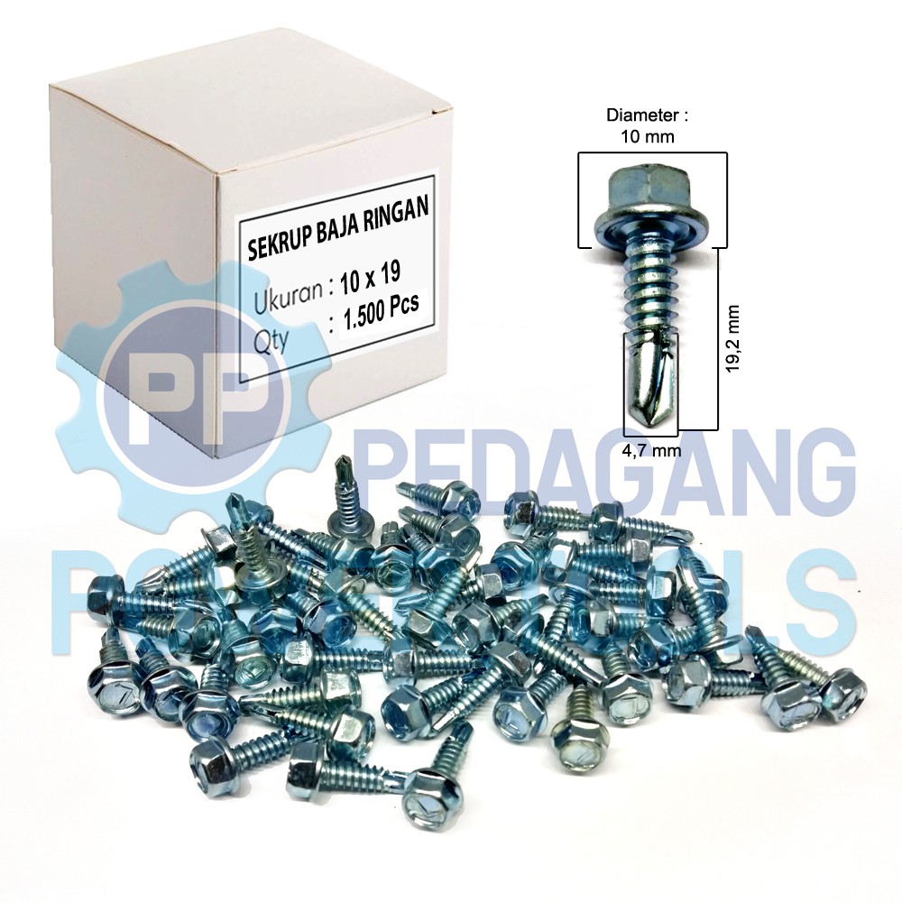 Jual SKRUP BAJA RINGAN 10 x 3/4 BAUT SEKRUP ROOFING PUTIH 1 PAK 1.500 ...