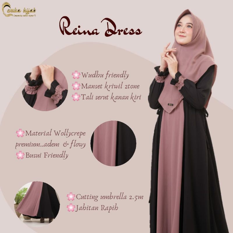 Jual Reins Dress by Emka Hijab (bisa satu set atau dress only) | Shopee ...