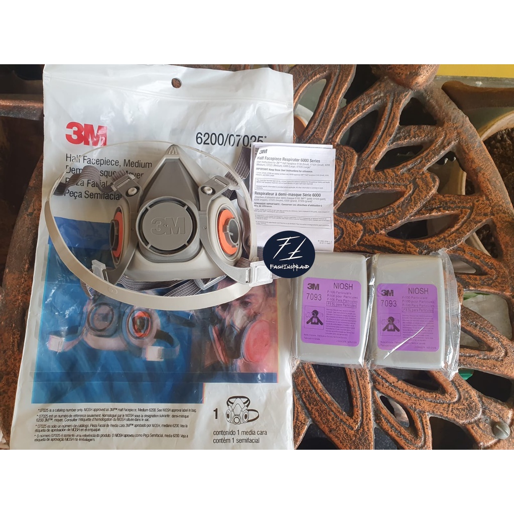 Jual Fullset Masker Safety 3M 6200 / 07025 Reusable Double Cartridge ...