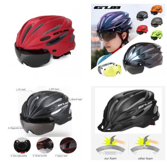 Jual HELM SEPEDA CYCLING BIKE HELMET VISOR REMOVABLE LENS | Shopee ...