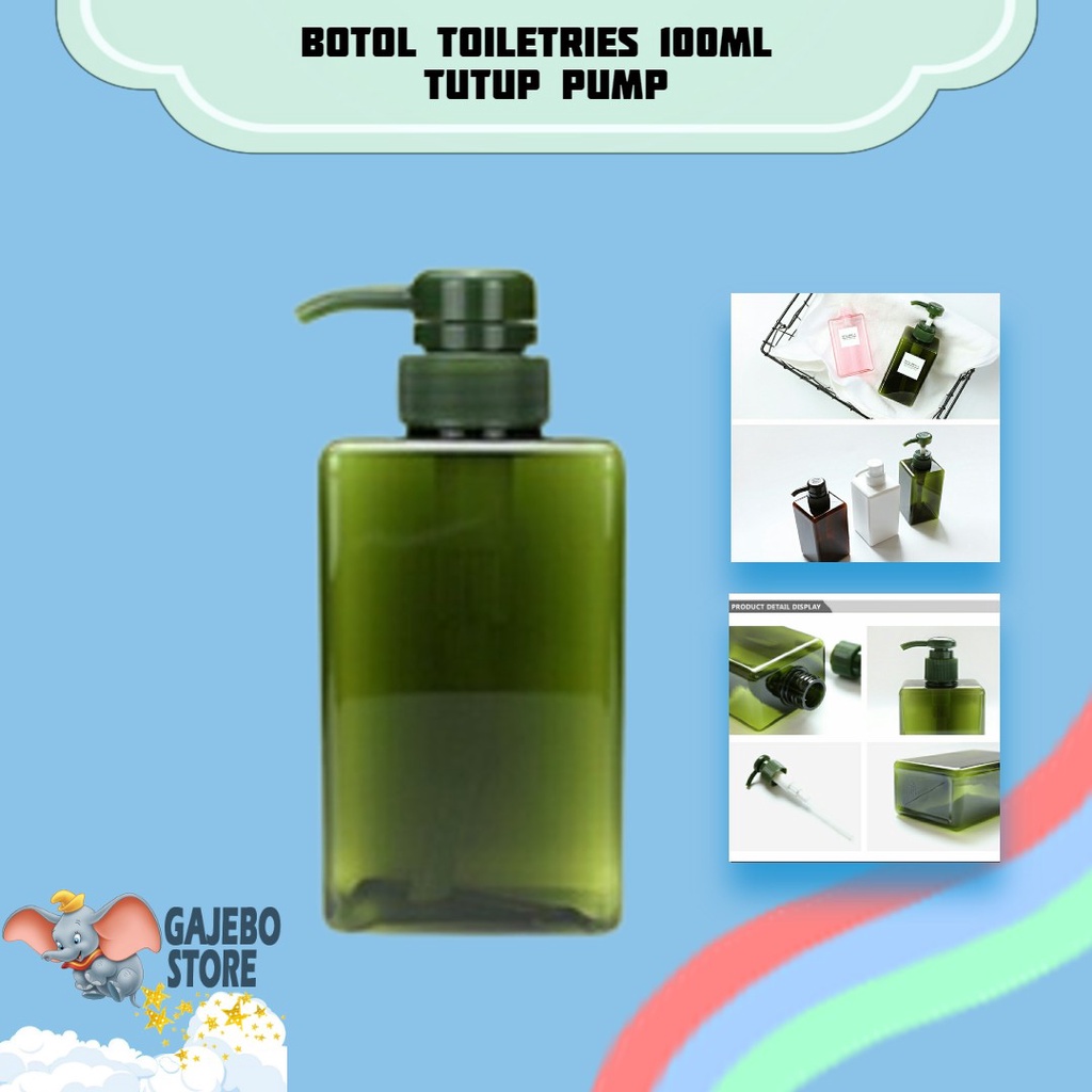 Jual BOTOL SABUN AESTHETIC 100ML / BOTOL PUMP KOTAK PLASTIK / WADAH ...
