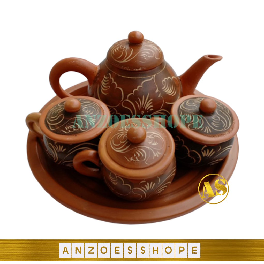 Jual Poci Batik Poci Set Tanah Liat Khas Tegal / Poci Tradisional Untuk ...