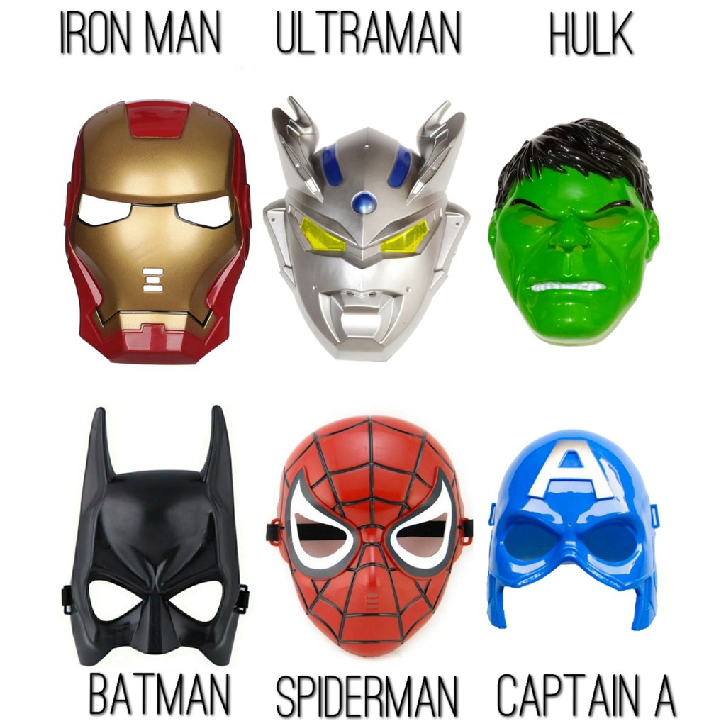 Jual Topeng mainan anak karakter robot avengers hulk spiderman captain ...