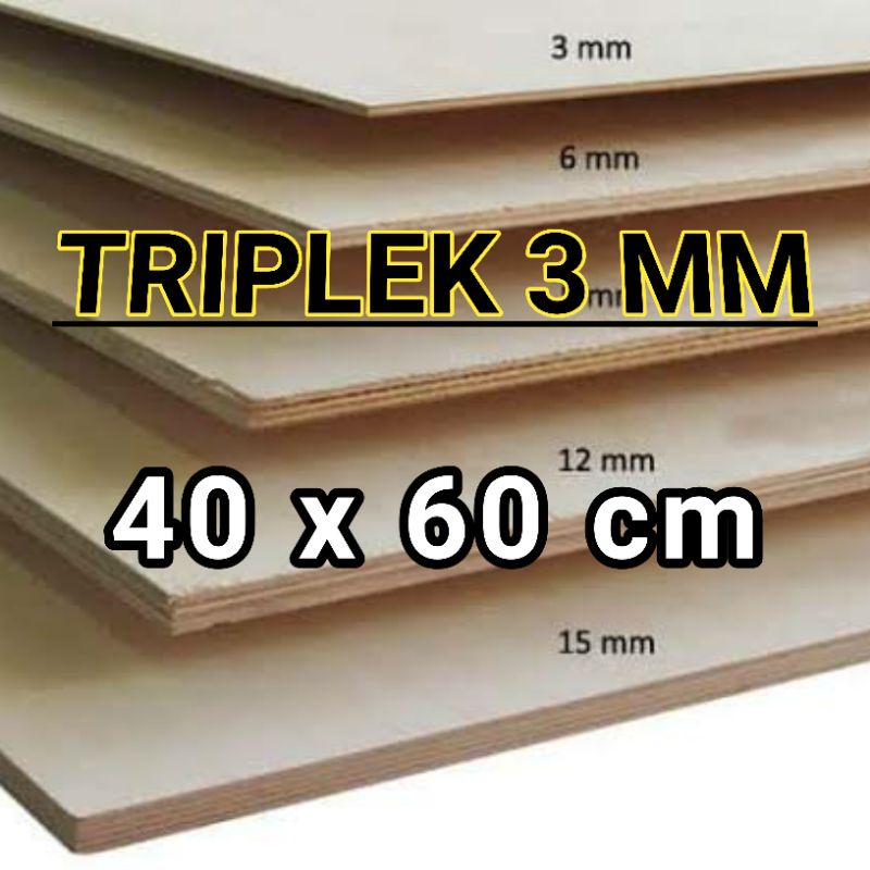 Jual Triplek 3 mm ukuran 40 x 60 cm Triplek/Multiplek SNI | Shopee ...