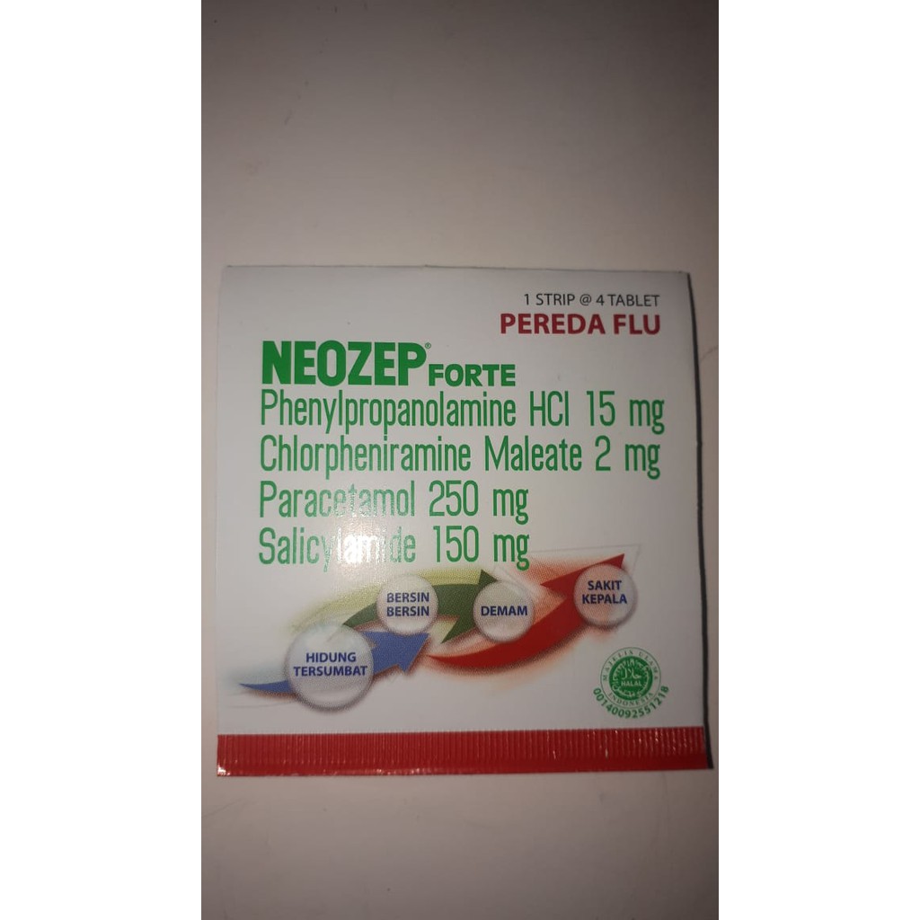 Jual NEOZEP FORTE OBAT BATUK PILEK 1 strip x 4 pcs | Shopee Indonesia