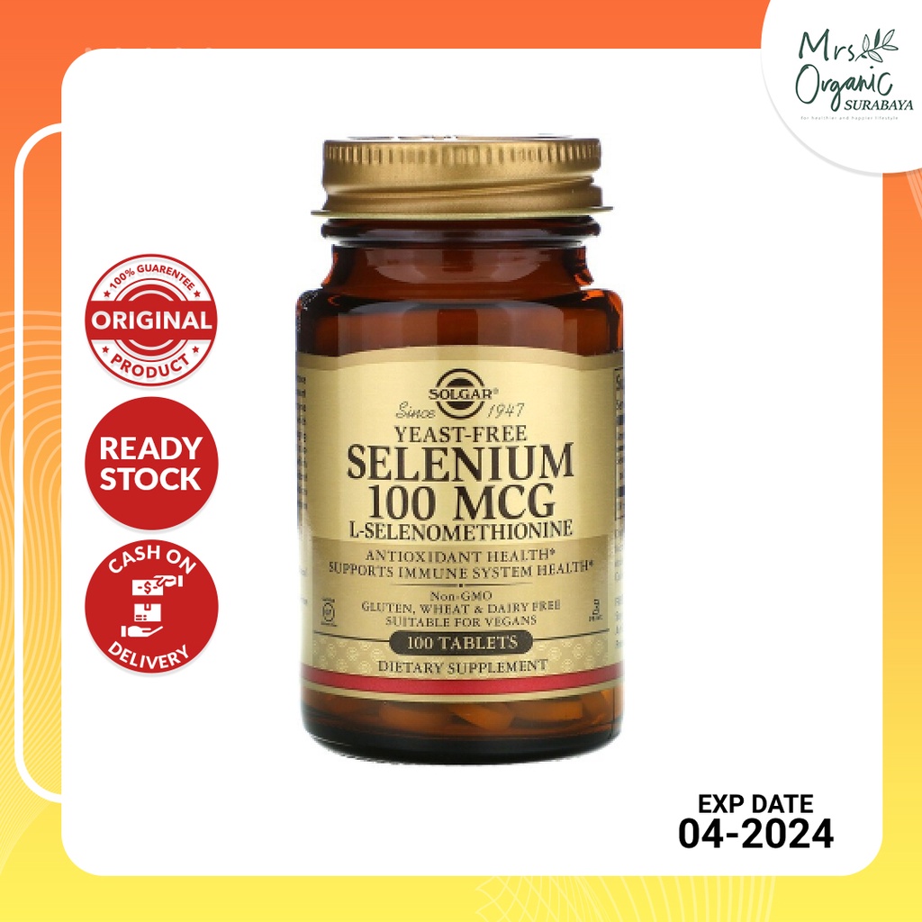 Jual Vitamin Suplemen Selenium Yeast Free 100 MCG Solgar 100 Tablets ...