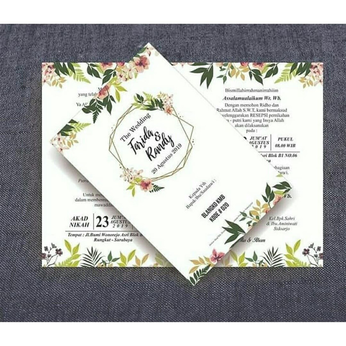 Jual Undangan Pernikahan Elegant Simple 44 (blangko) | Shopee Indonesia