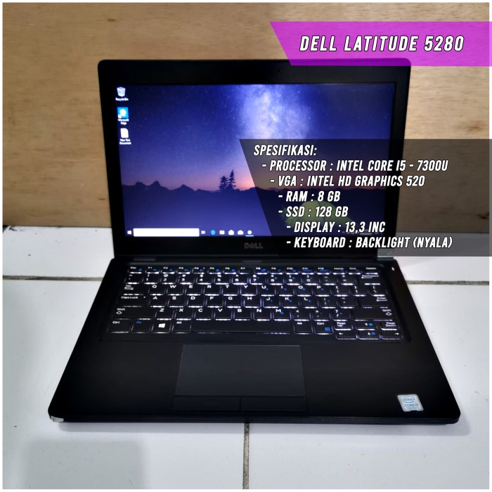 Jual Laptop Dell Latitude 5280 i5 7300U Ram 8/128 Ssd Vga Intel Hd ...
