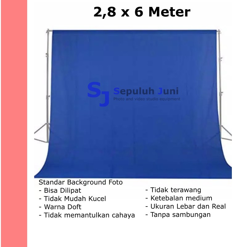 Jual Background foto Biru Blue Screen 6x2.8 Meter | Shopee Indonesia