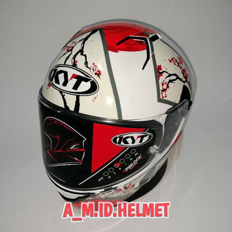 Jual KYT NFR XAVI SAKURA FLAT VISOR DOUBLE VISOR KYT HELM NFR MOTIF ...