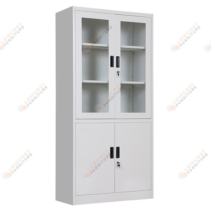 Jual Lemari arsip file kantor besi 60% Pintu Kaca 40% Pintu Plat uk ...