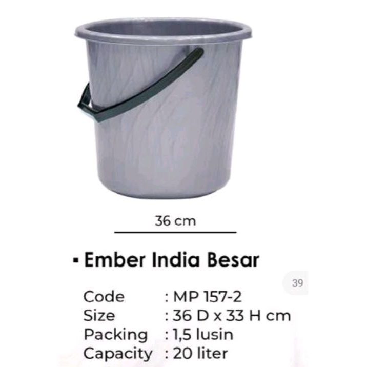 Jual Ember Plastik 20 Liter INDIA BESAR MPW | Shopee Indonesia