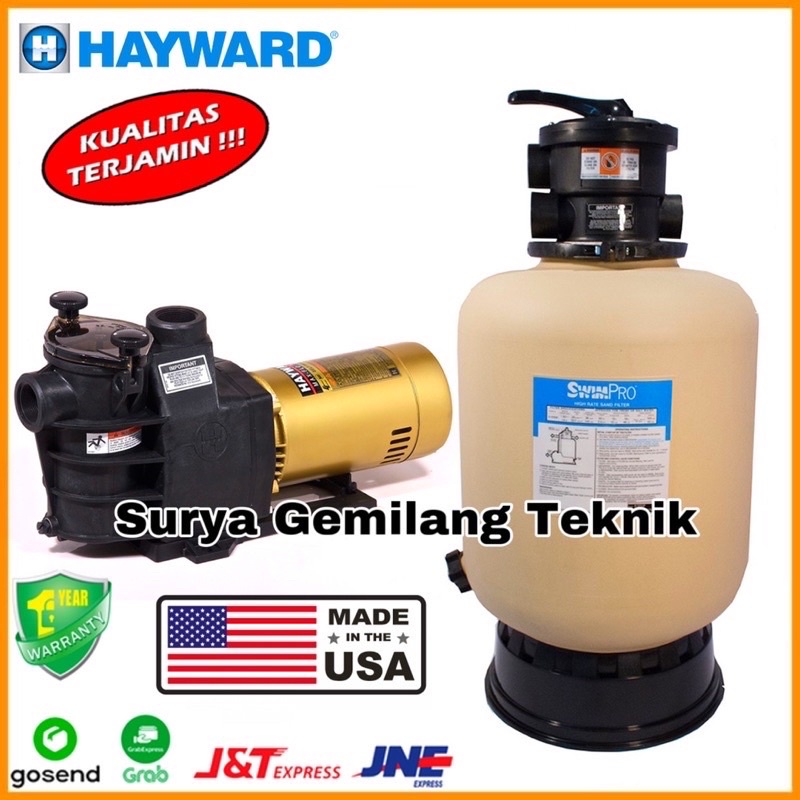 Jual Paket Pompa Kolam Renang Hayward Max flo 2HP Sand Filter Hayward ...