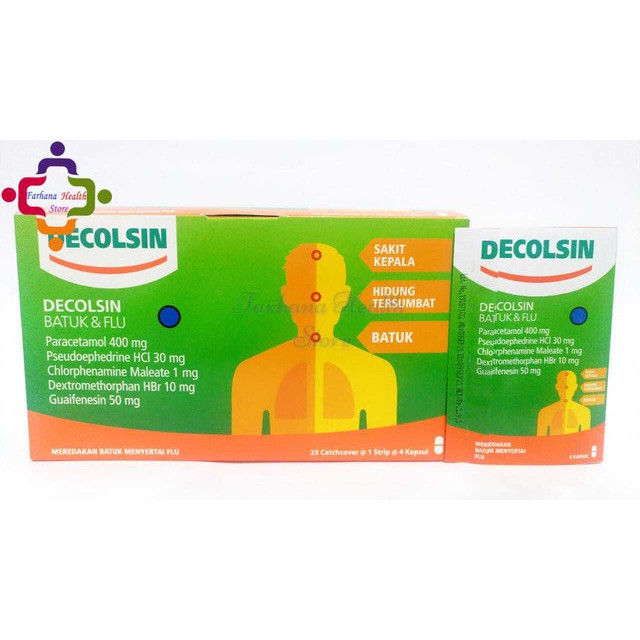 Jual Original Decolsin Strip 4 Kapsul / Untuk Batuk & Flu | Shopee ...