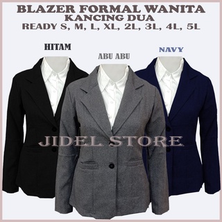 Jual Blazer Formal Wanita HITAM PUTIH DONGKER ABU Ukuran S - 5L Jas ...