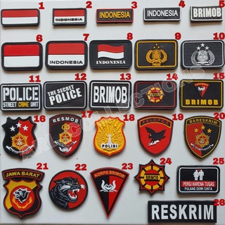Jual patch rubber logo polisi - polri - police - brimob - pelopor ...