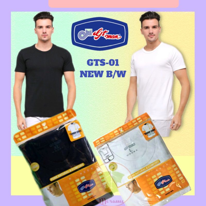 Jual GTMAN, TSHIRT CATTON GTS-01NEW(B/W), KAOS OBLONG | Shopee Indonesia
