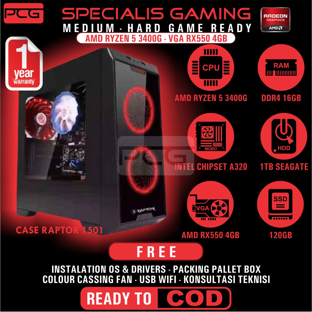 Jual PC GAME RAKITAN KOMPUTER GAMING DESAIN DESIGN GRAFIS RENDERING AMD ...