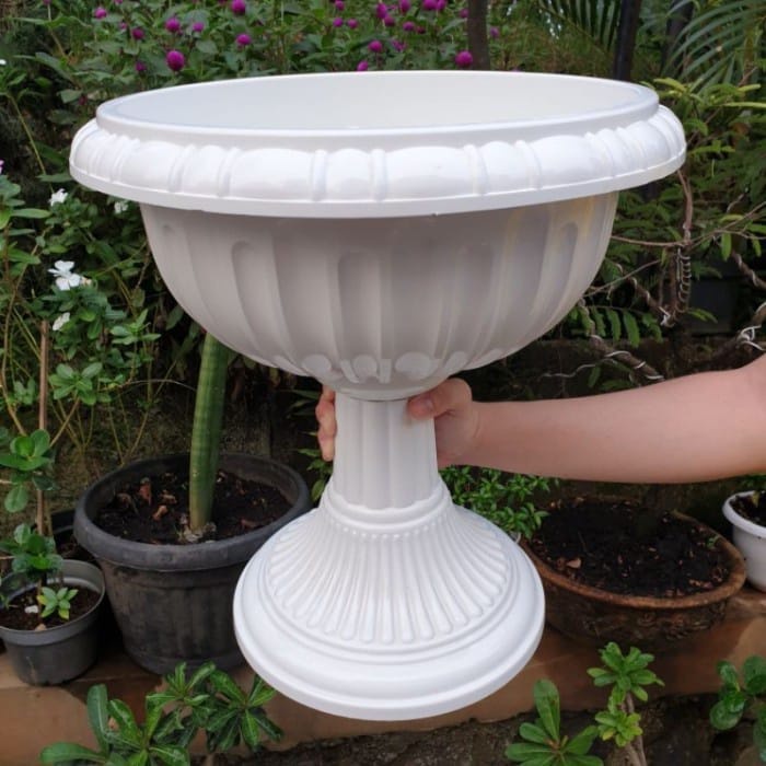 Jual POT TANAMAN JUMBO 40 PUTIH TINGGI TEBAL POT TAMAN BESAR POT BUNGA ...
