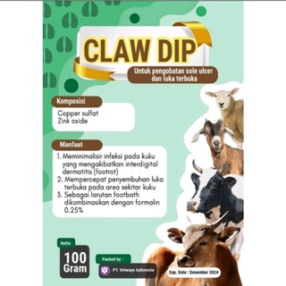 Jual Claw Dip 100 gram Clawdip Obat Luka Kuku PMK Sapi Kambing Hewan ...