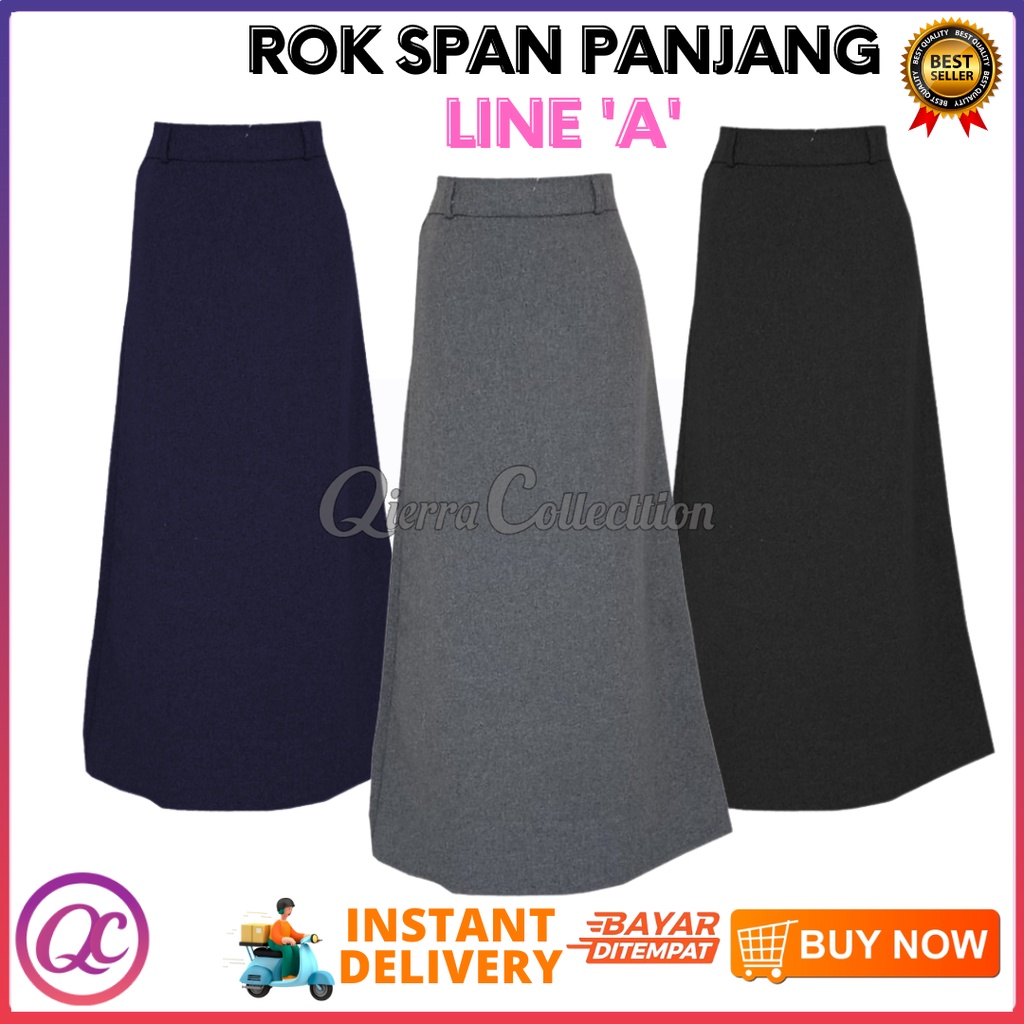 Jual ROK SPAN PANJANG LINE A, ROK SEPAN KERJA WANITA, ROK KANTOR ...