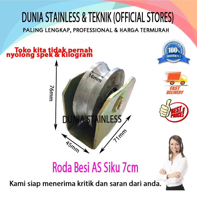 Jual Roda Besi AS 7CM siku (V) | Shopee Indonesia