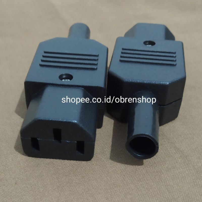 IEC C13 Female Plug Adapter 3 Pin Socket Power Cord Connector | Shopee Indonesia