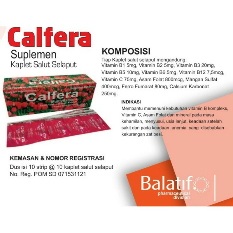 Jual Calfera Kaplet Balatif Per strip 10 kaplet | Shopee Indonesia
