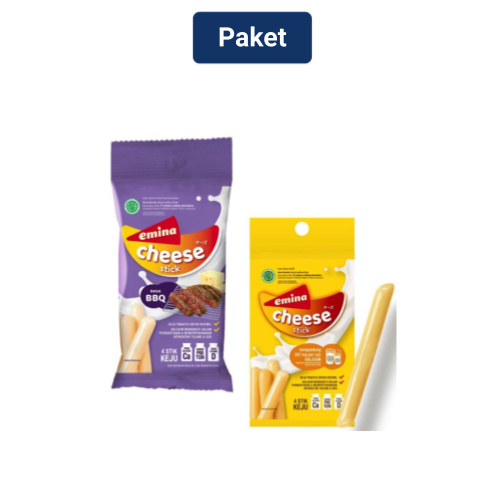 Jual Emina Cheese Stick Barbeque 4 pcs x 12 gr + Emina Stick Cheese ...