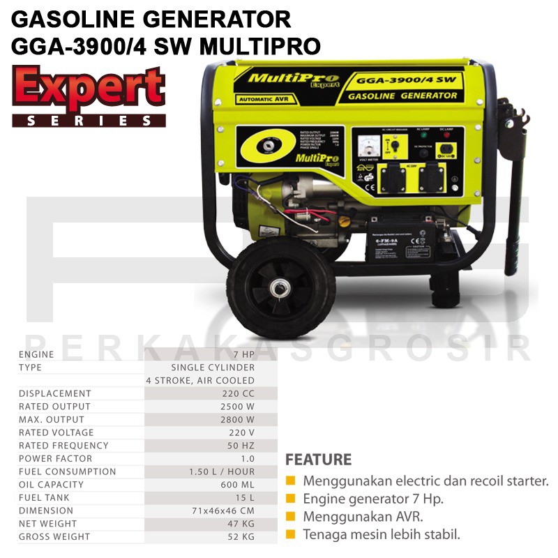 Jual Gasoline Generator GGA-3900/4 SW MULTIPRO Mesin Genset Bensin MULTIPRO | Shopee Indonesia
