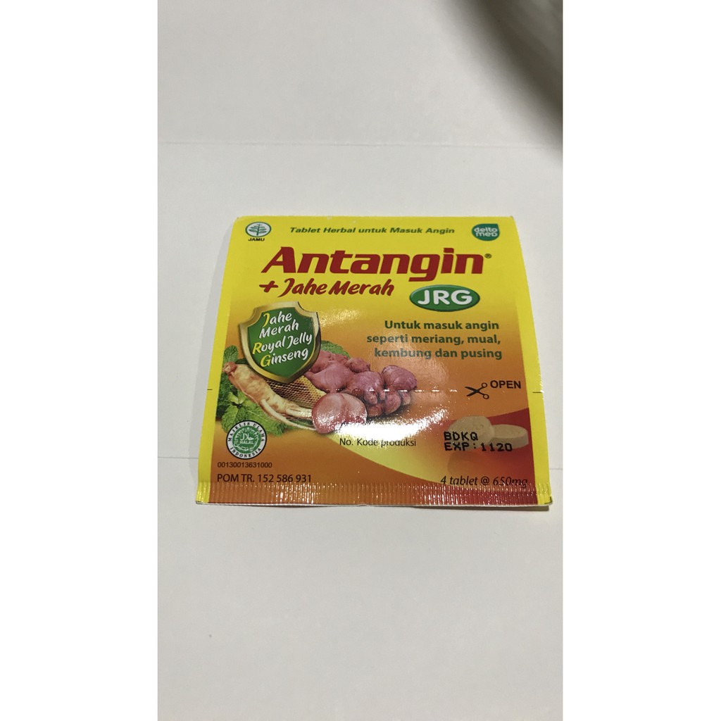 Jual Antangin JRG Tablet 1 Strip 4 Tablet Kaplet Box Cair Masuk Angin ...