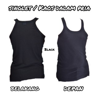 Jual KAOS DALEMAN PRIA WARNA HITAM POLOS BAHAN ADEM - SINGLET HITAM ...