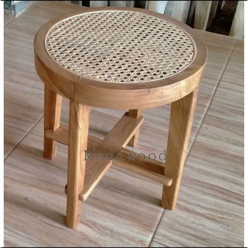 Jual stool rotan/stool kayu/stool minimalis/stool kekinian/kursi koboy ...