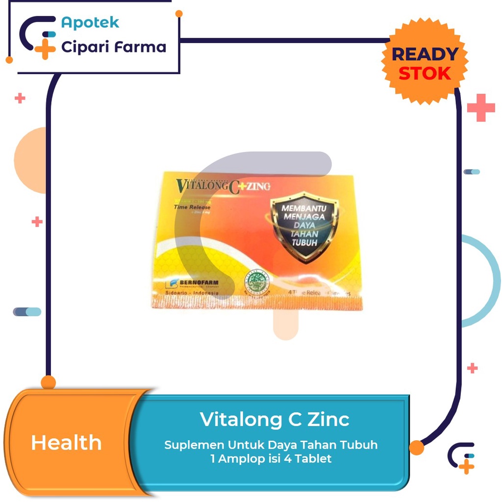 Jual Vitalong C Zinc Suplemen Vitamin C | Zinc | Daya Tahan Tubuh isi 4 ...