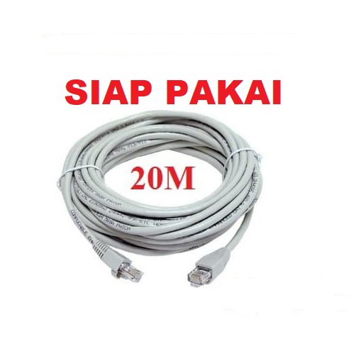 Jual Kabel LAN 20M UTP CAT5e -Rj45 - Plugboot Grey Siap Pakai 20 Meter ...