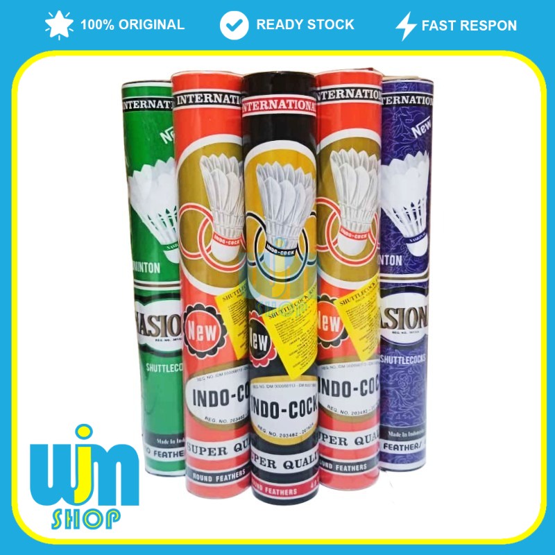 Jual Shuttlecock Badminton Kok Bola Bulutangkis 1 Slop 12 pcs | Shopee ...