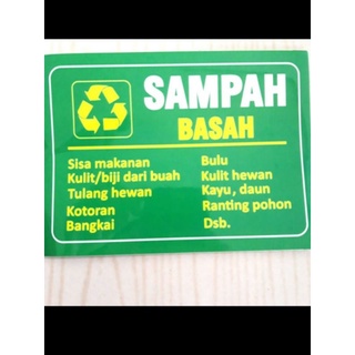 Jual stiker vinyl SAMPAH BASAH 10x15cm..sgin rambu K3 | Shopee Indonesia