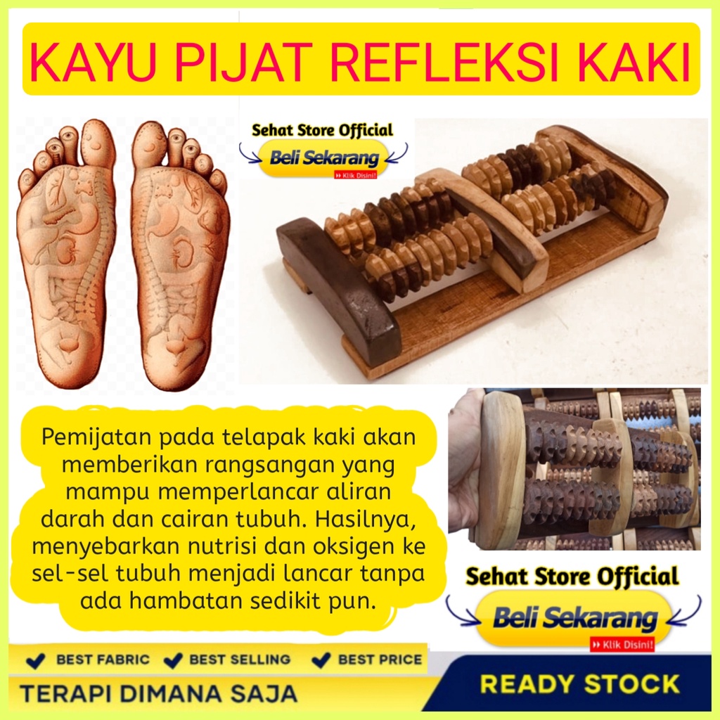 Jual KAYU Pijat Refleksi KAKI Alat Pijet Urut Manual Bahan Kayu Pijit ...