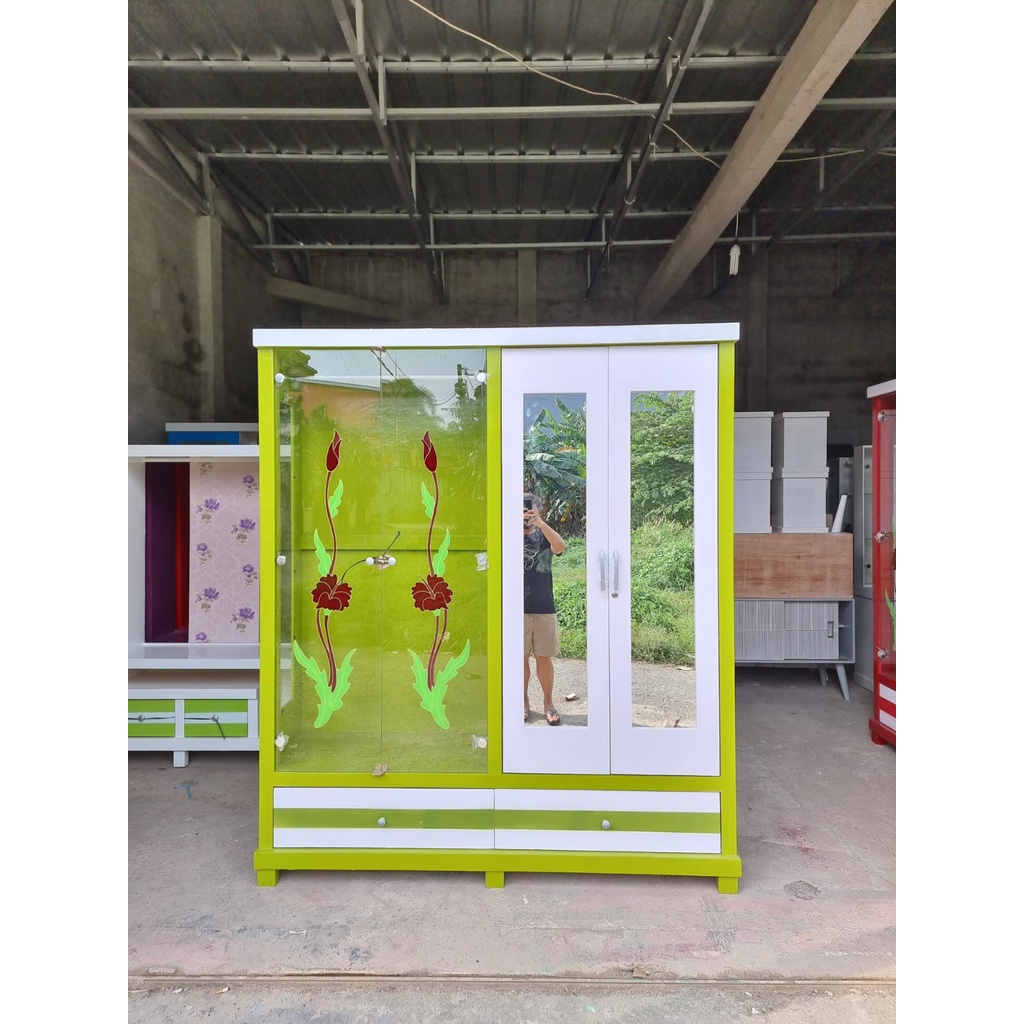 Jual LEMARI PAKAIAN 4PINTU / LEMARI MULTIFUNGSI / LEMARI GAMIS | Shopee ...