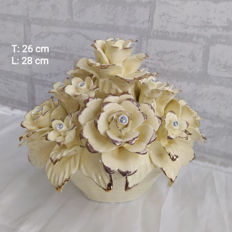 Jual BUNGA KERAMIK ITALY T26cm L28cm | Shopee Indonesia