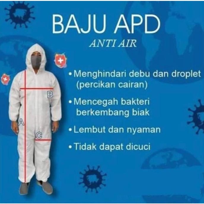 Jual baju hazmat APD coverall disposable anti virus dan kuman bakteri ...