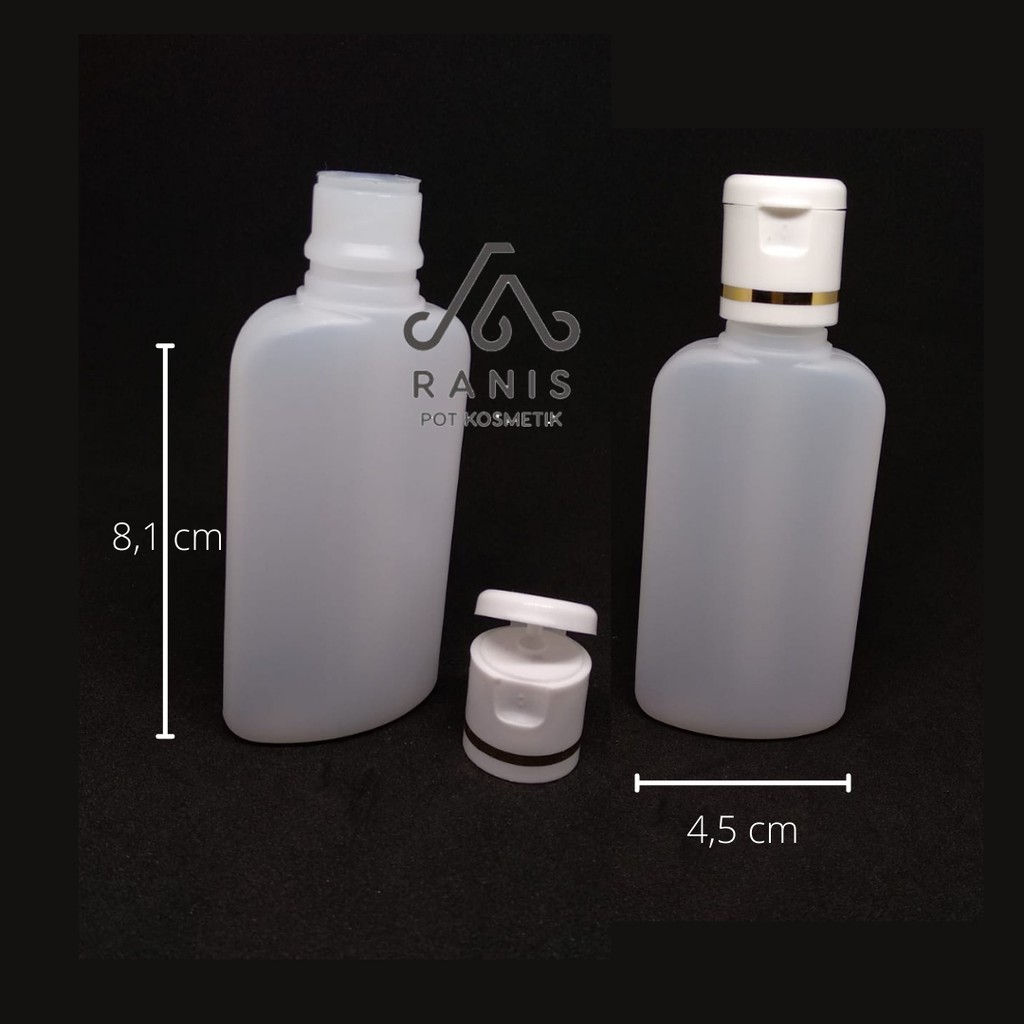 Jual Botol DKS 60 ml Natural Tutup Putih List Gold Kls A botol fliptop ...