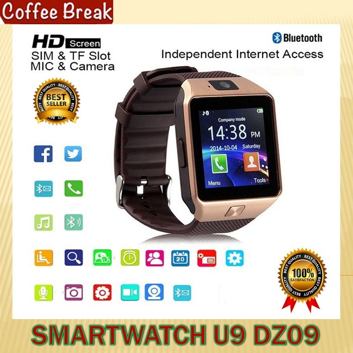 Jual jam tangan smartwatch u9 dz 09 sim card / jam anak hp camera ...