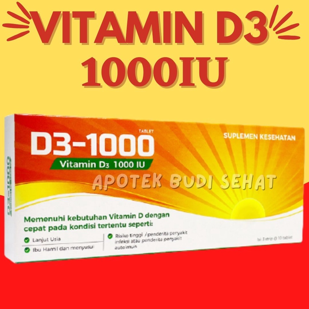 Jual Vitamin D3-1000 Vitamin D 1000IU Vit D 1000 IU strip isi 10 tablet | Shopee Indonesia