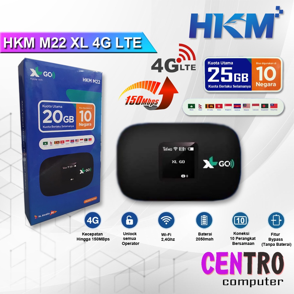 Jual MODEM HKM M22 XL GO MODEM WIFI 4G LTE HKM M22 XL UNLOCK | Shopee ...