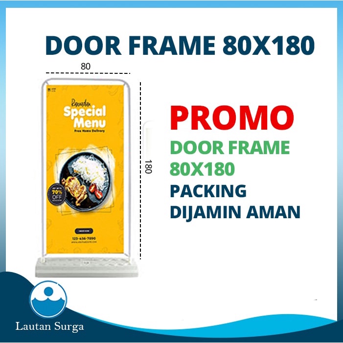 Jual Standing Door Frame Banner 80x180 cm, Door Frame Banner Air, Stand ...