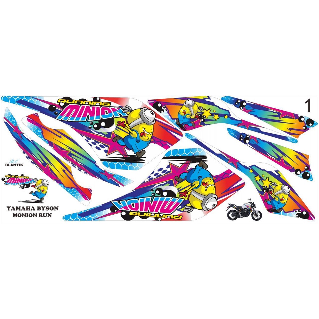 Jual striping stiker decal yamaha byson minion run | Shopee Indonesia