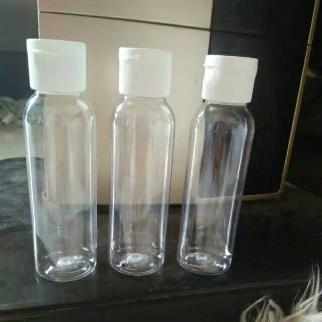 Jual Botol satuan plastik fliptop 100ml tutup warna putih | Shopee ...