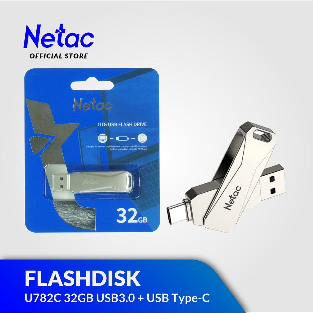 Jual NETAC FLASHDISK U782C 32GB USB 3.0 with Type-C DUAL DRIVE | Shopee ...
